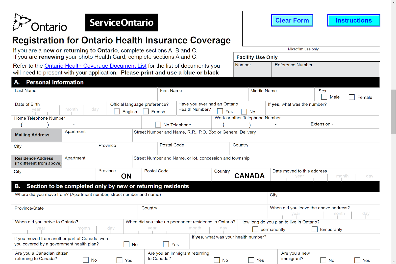 How To: Apply for Ontario Health Insurance Plan (OHIP) – Chunks and Tidbits